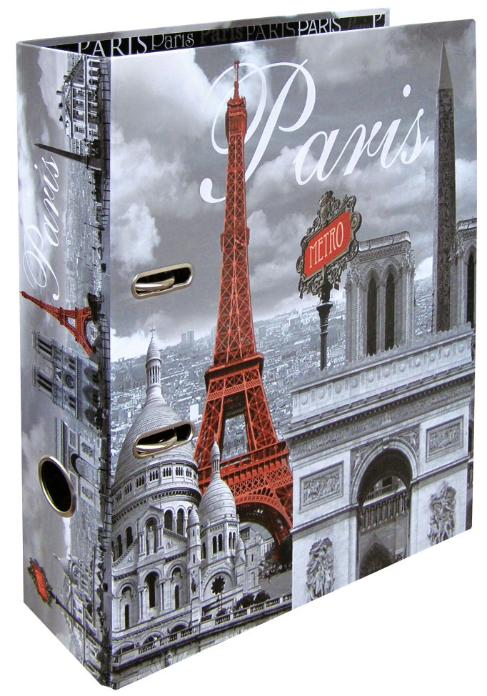 Designový pákový pořadač A4 7cm karton motiv Paříž | Kancelář