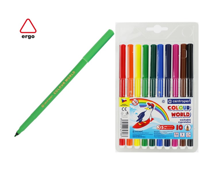 Fixy Centropen 7550 trojhranné, 10 barev | Škola