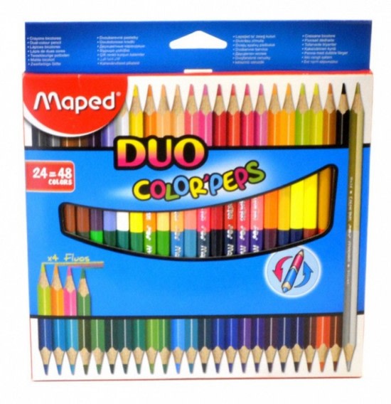 Pastelky-Maped,DUO COLOR-PEPS-24/48 | Škola