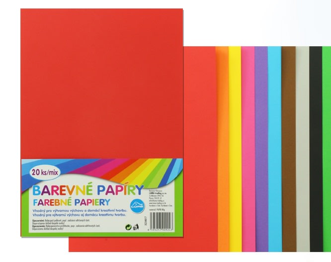 Papír barevný mix složka 20l | Škola