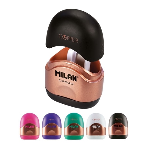Ořezávátko MILAN CAPSULE Copper se zásobníkem | Školní potřeby